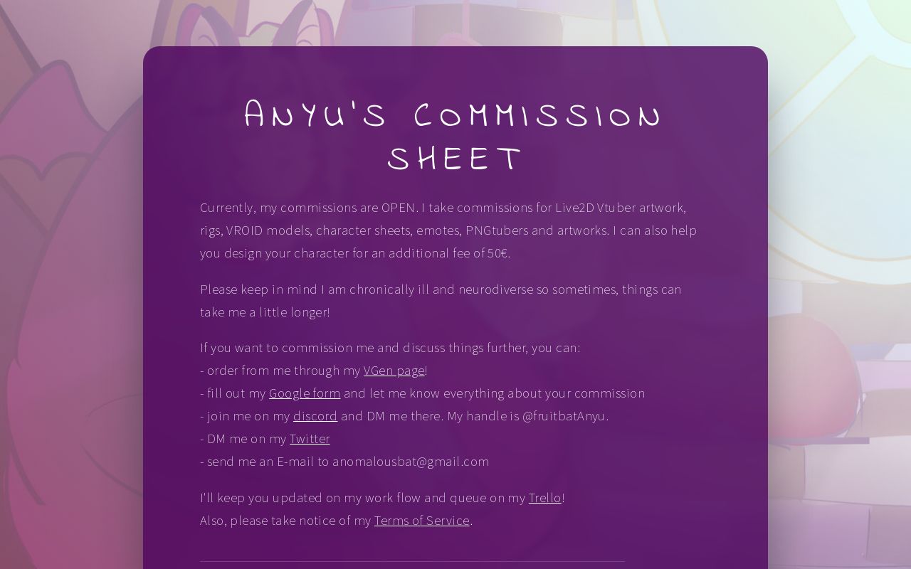 Anyu's commission sheet